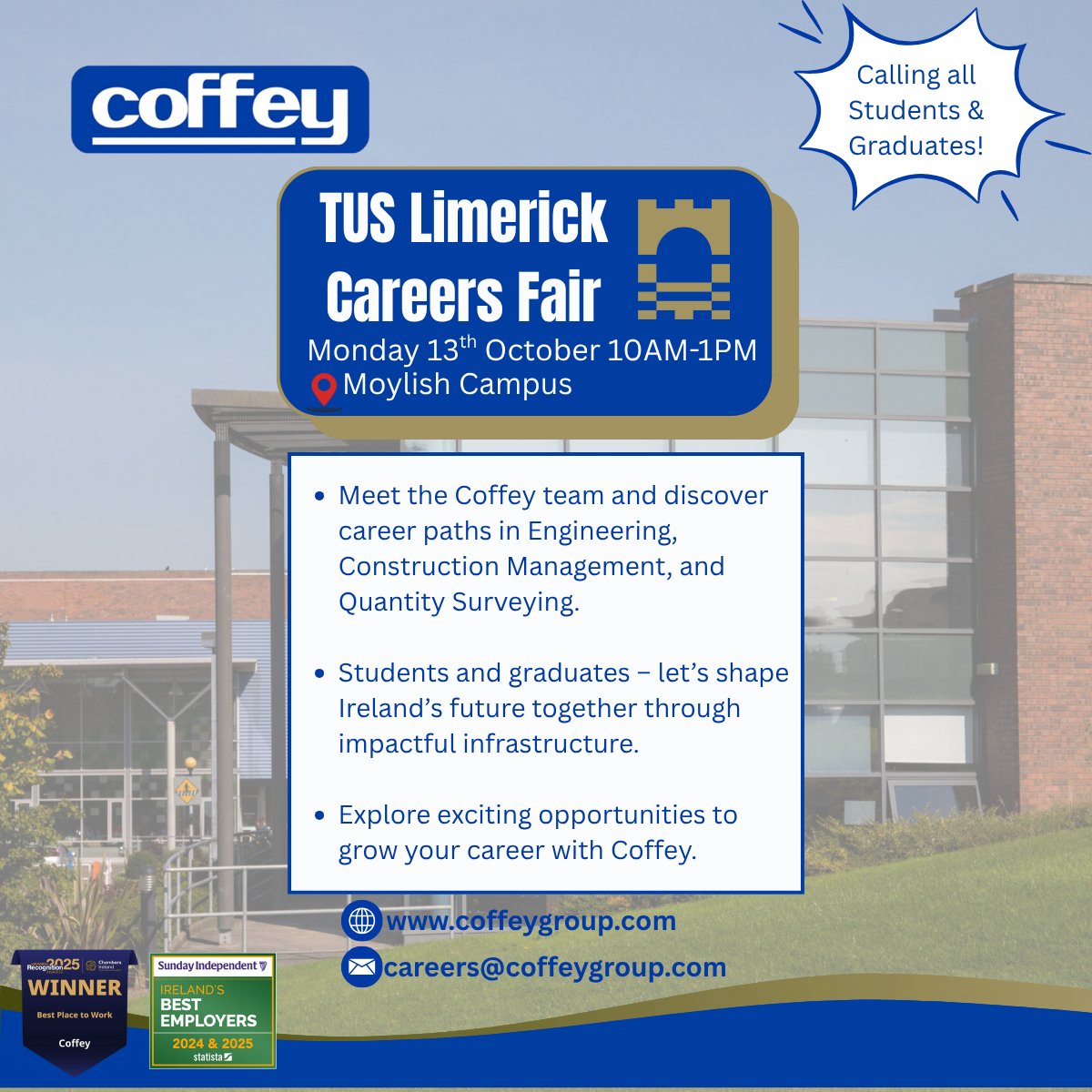 Kickstart Your Career with Coffey - Meet Us at TUS Limerick ...