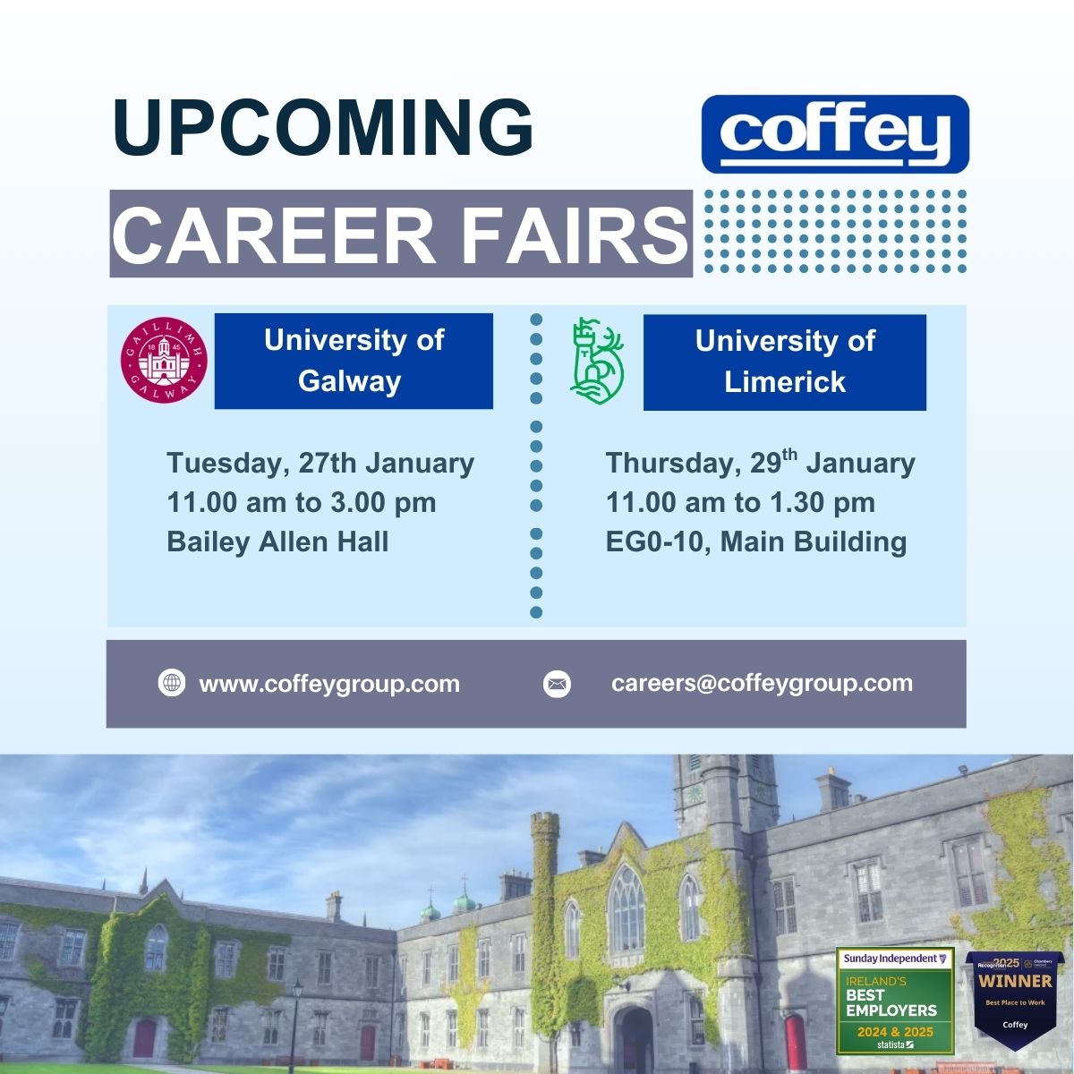 Kickstart Your Career with Coffey at UL and UoG Career Fairs - Welcome ...